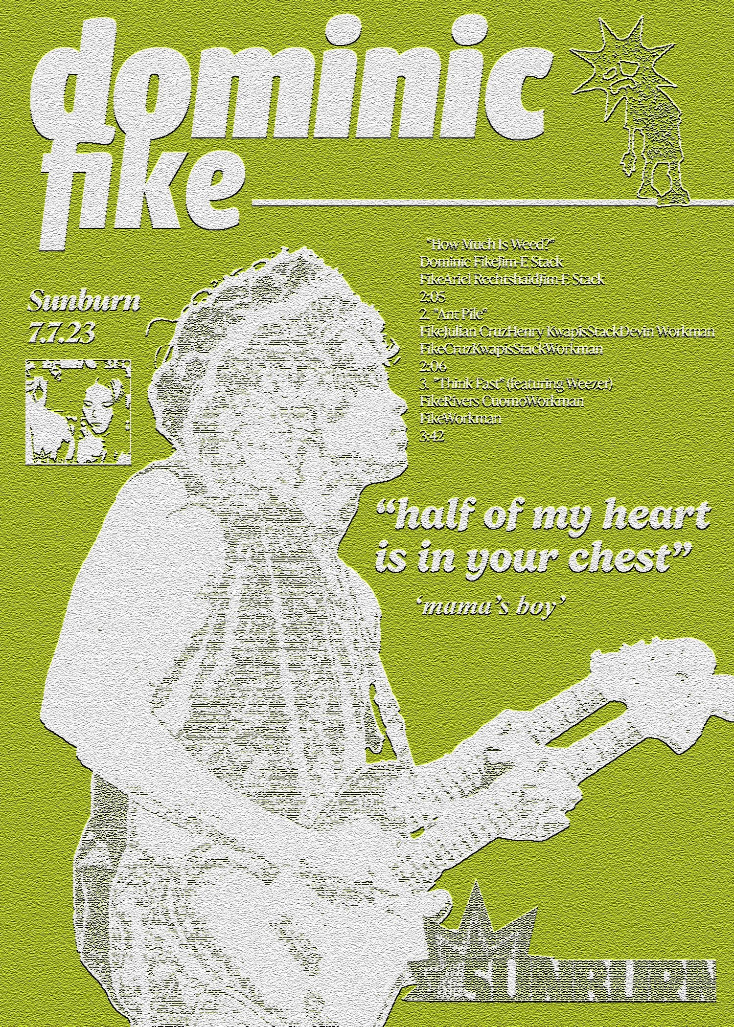 Dominic Fike Sunburn Poster Digital Download Music Poster Design / Room ...