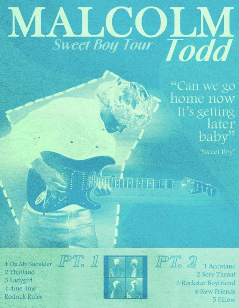 Malcolm Todd Sweetboy Poster Digital Download Music Poster Design ...