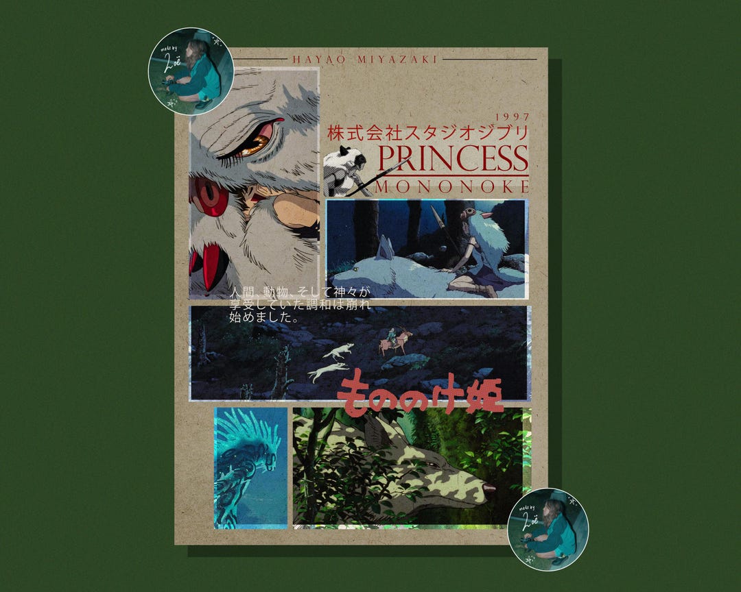 Princess Mononoke Studio Ghibli Digital Download Music Poster Design ...