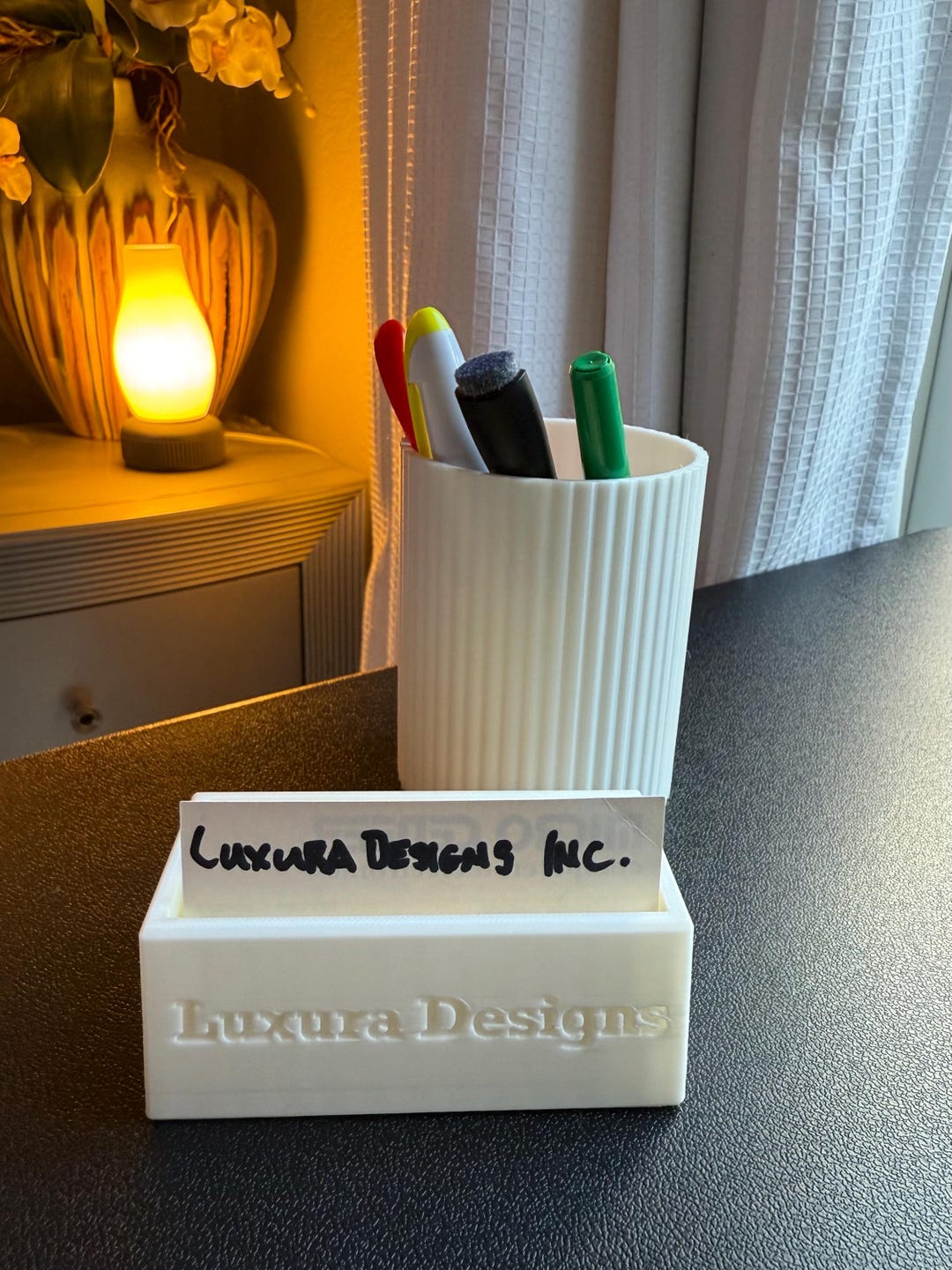 Customizable 3D Printed Card Holder - Office Organization - Etsy