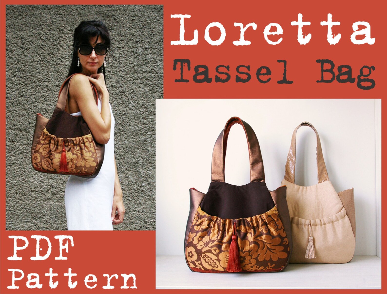 PDF Sewing Pattern to Make Tassel Bag Loretta INSTANT DOWNLOAD Hobo ...