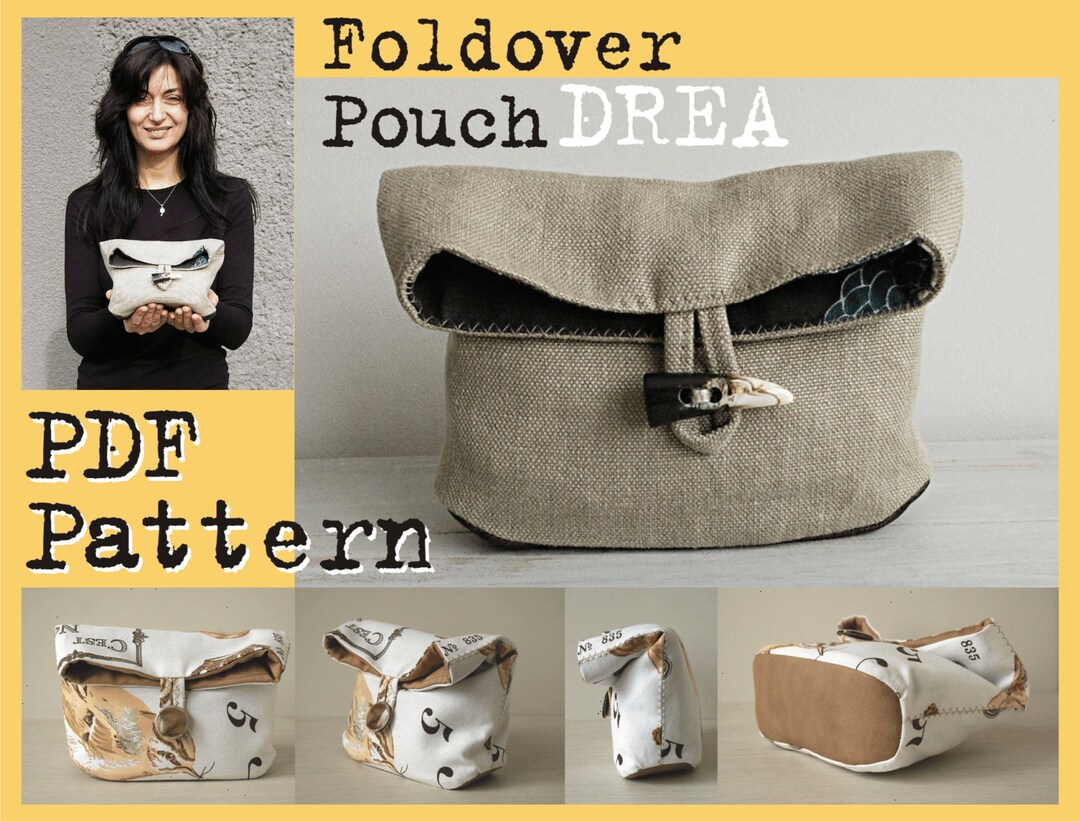 PDF Sewing Pattern to Make Foldover Pouch DREA Easy Sewing Tutorial - Etsy