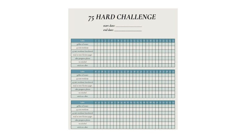 75 Days Hard Challenge - Etsy