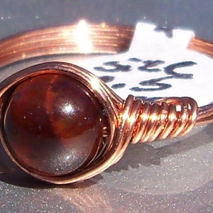 Red Tigers Eye Copper Wire Wrapped Ring - Etsy
