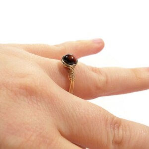 Red Tigers Eye 14k Yellow Gold Filled Wire Wrapped Ring - Etsy