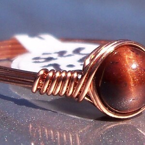 Red Tigers Eye Copper Wire Wrapped Ring - Etsy