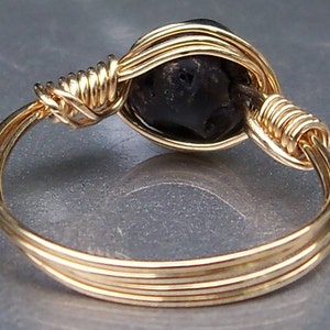 Basalt Ring Black Lava Rock 14k Gold Filled Wire Wrapped Ring - Etsy