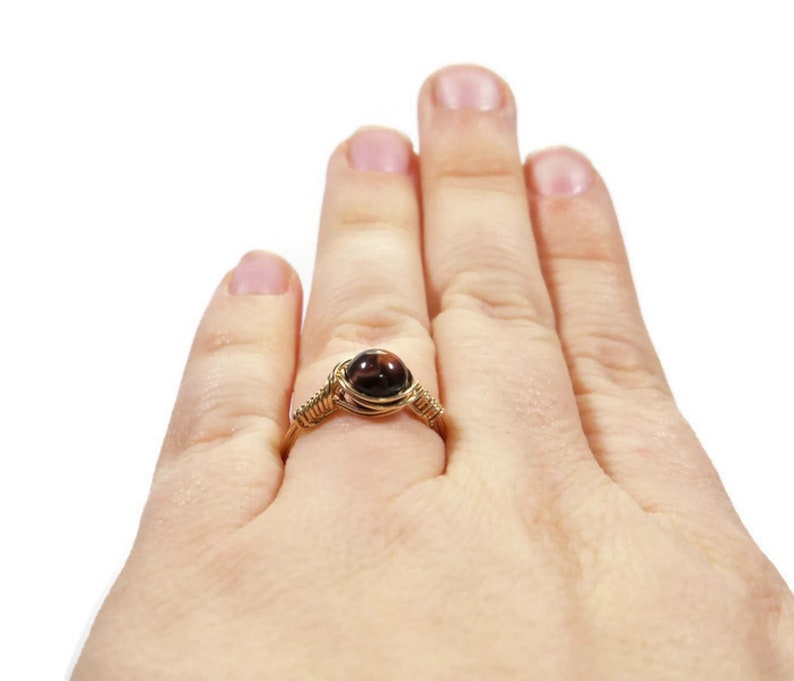 Red Tigers Eye 14k Yellow Gold Filled Wire Wrapped Ring - Etsy