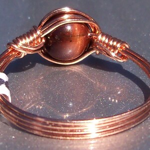 Red Tigers Eye Copper Wire Wrapped Ring - Etsy