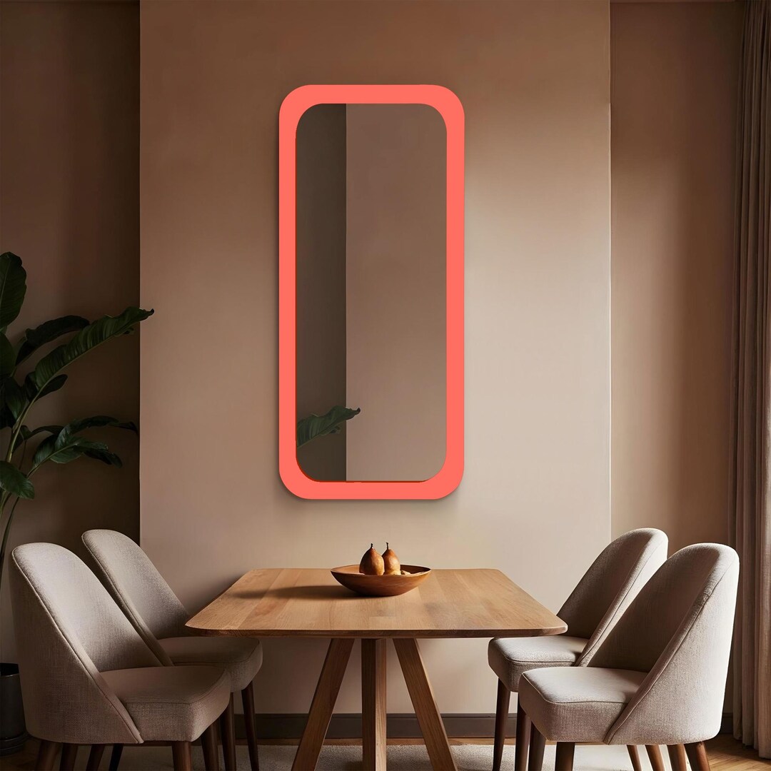 Coral Rectangular Mirror for Bathroom Wall , Modern Mirror for Living ...