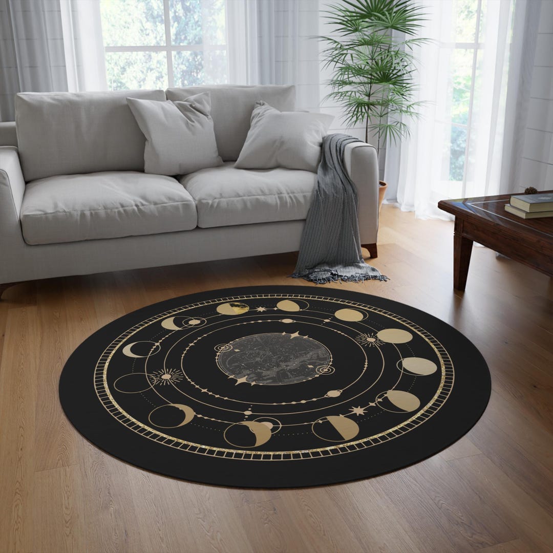 Star Map Round Rug, Celestial Area Rug, Galaxy Floor Mat, Outer Space ...