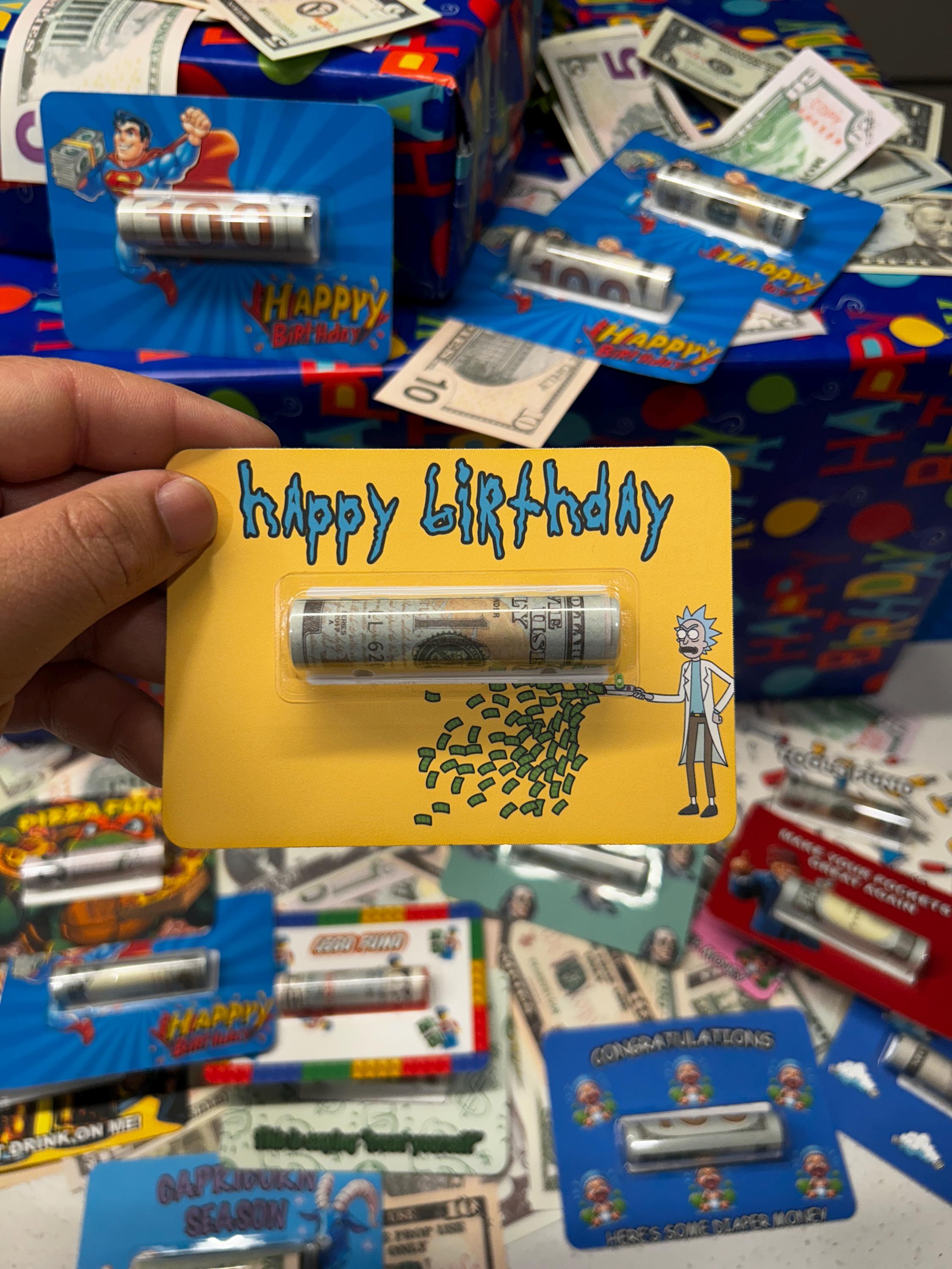 Rick and Morty Birthday Money Card Holder – Funny Sci-fi Cash Gift for ...
