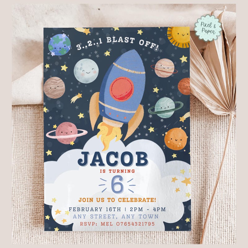 Solar System Invite - Etsy