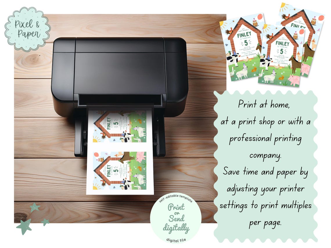 Farm Animals Party Invite, on the Farmyard Birthday Invitation, Boy’s ...