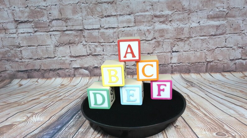3D Printed ABC Decorative Blocks – Colorful Alphabet Cubes – Nursery ...