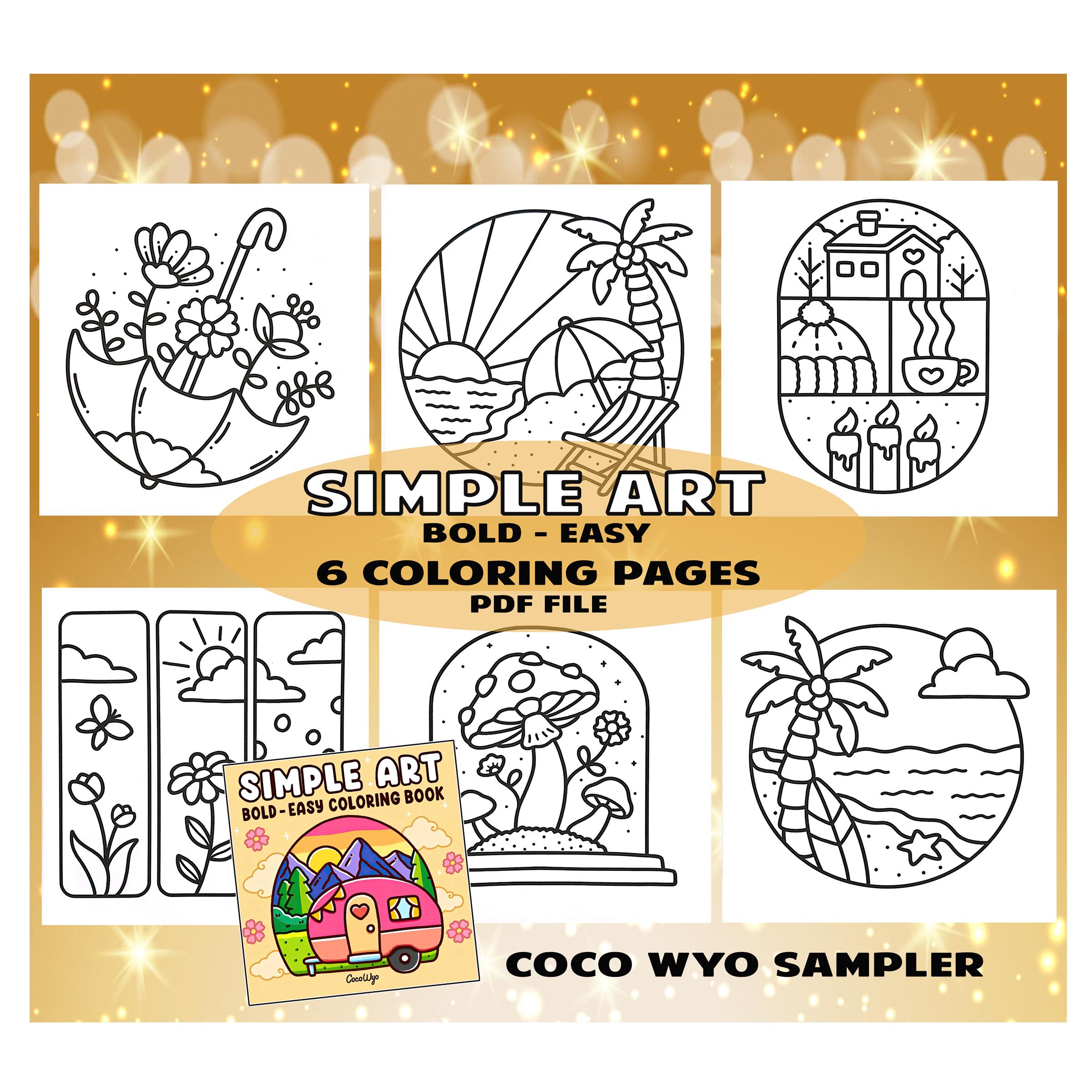Simple Art: Coloring Book Pages for Adults & Teens, Bold and Easy ...