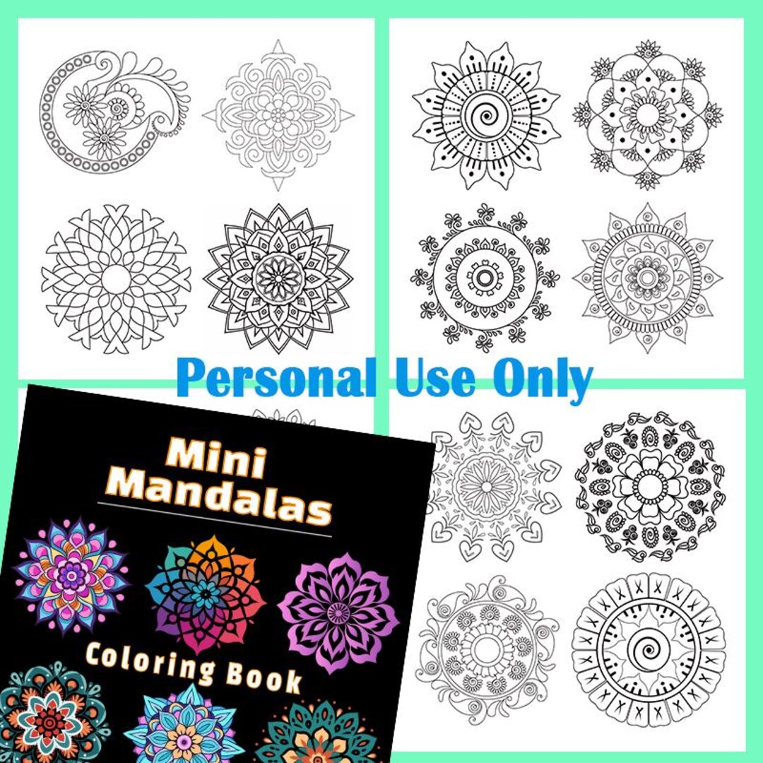 40 Beautiful Easy and Bold Mini Mandala Coloring Pages for All Ages, 4 ...