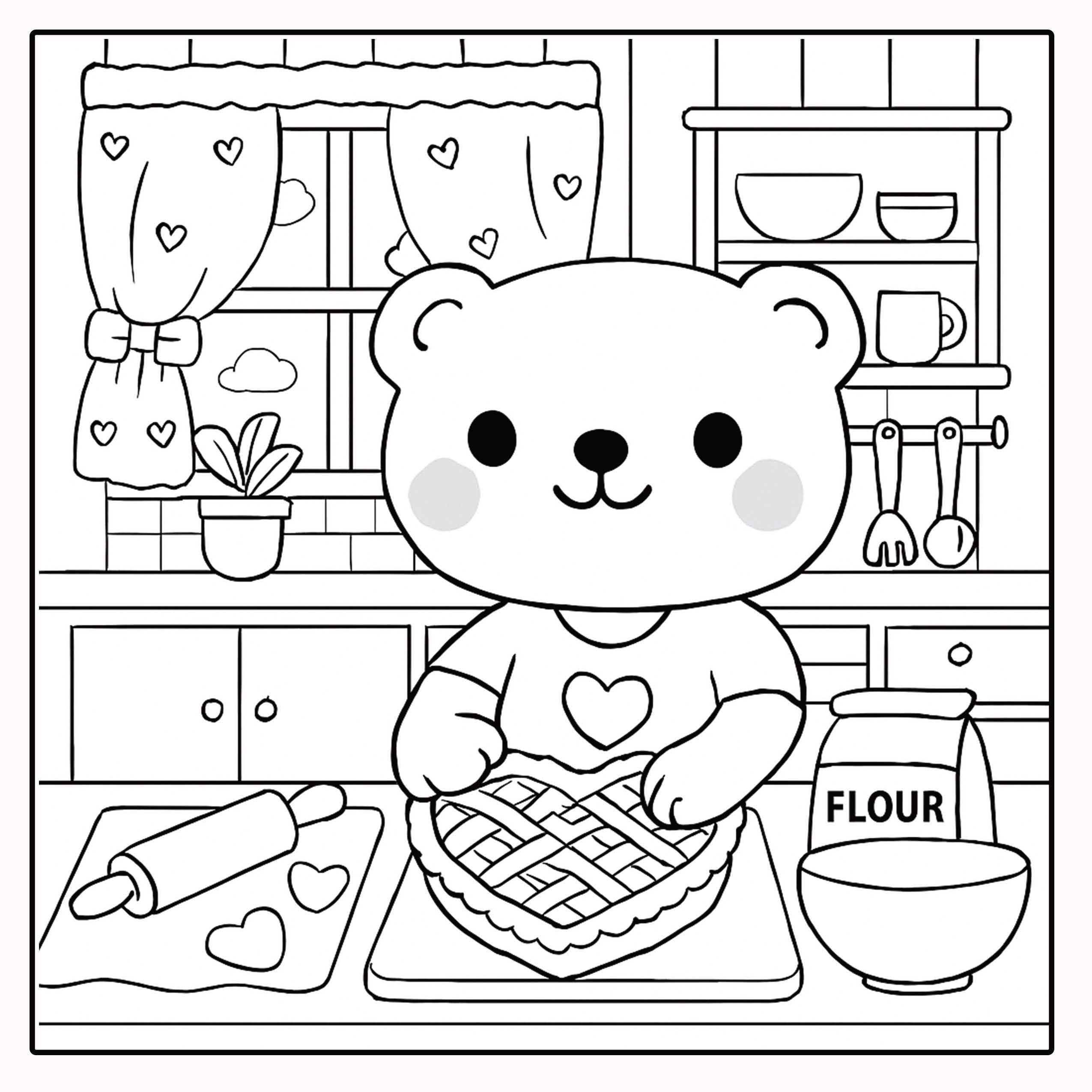 Cozy Bear, Cute and Comfy Coloring for Kids, Delightful Collection ...
