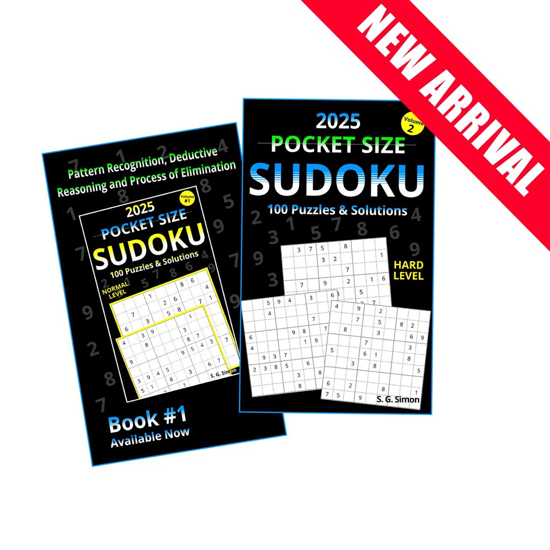 Hard Sudoku 2025: 100 Pocket Puzzles & Solutions (PDF Download) - Etsy