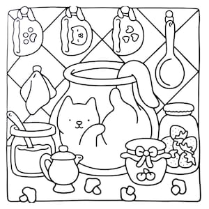 Cat Moments Coloring Pages for Adults: Relaxing Feline Art (PDF ...
