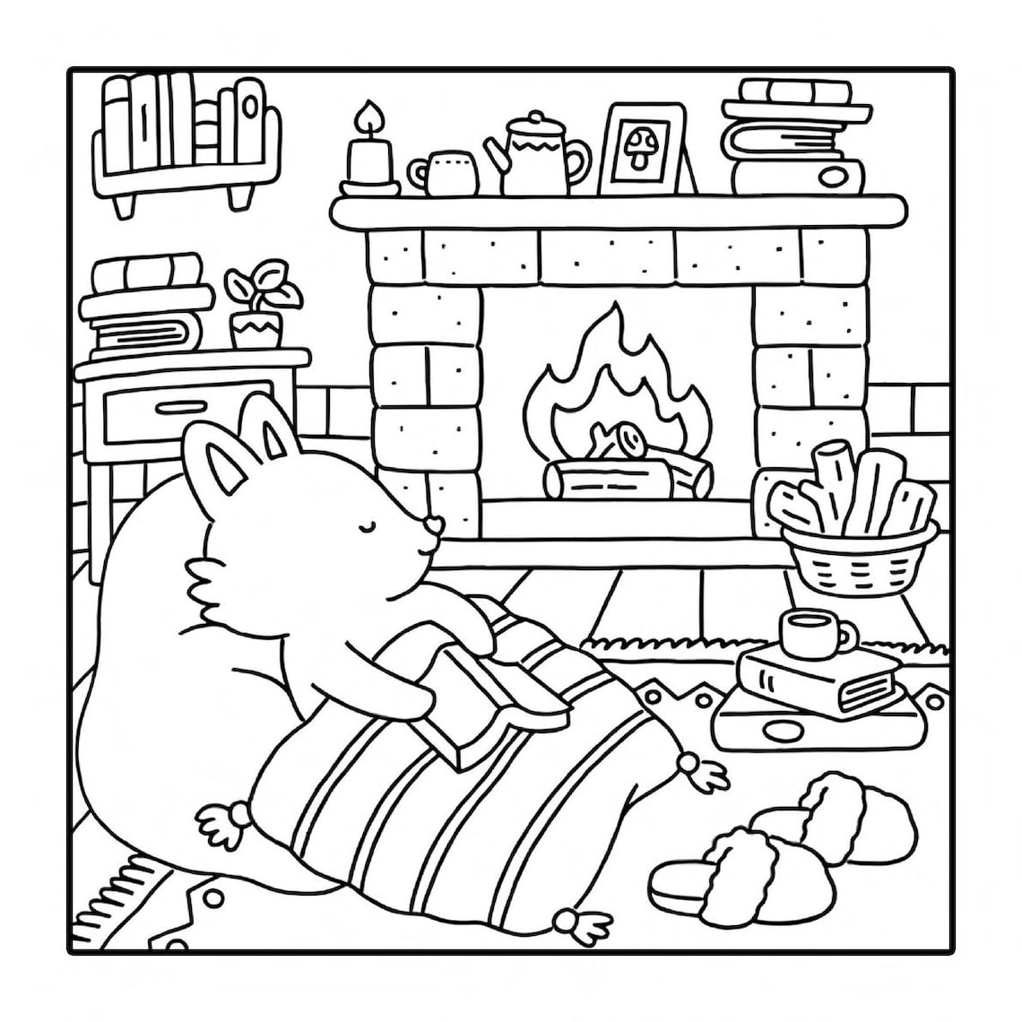 Fuzzy Hygge Cute and Cozy, Coloring Book Pages for Adults & Teens ...
