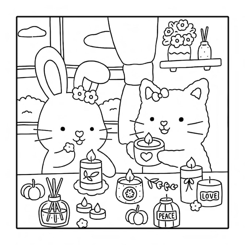 Fuzzy Hygge Cute and Cozy, Coloring Book Pages for Adults & Teens ...