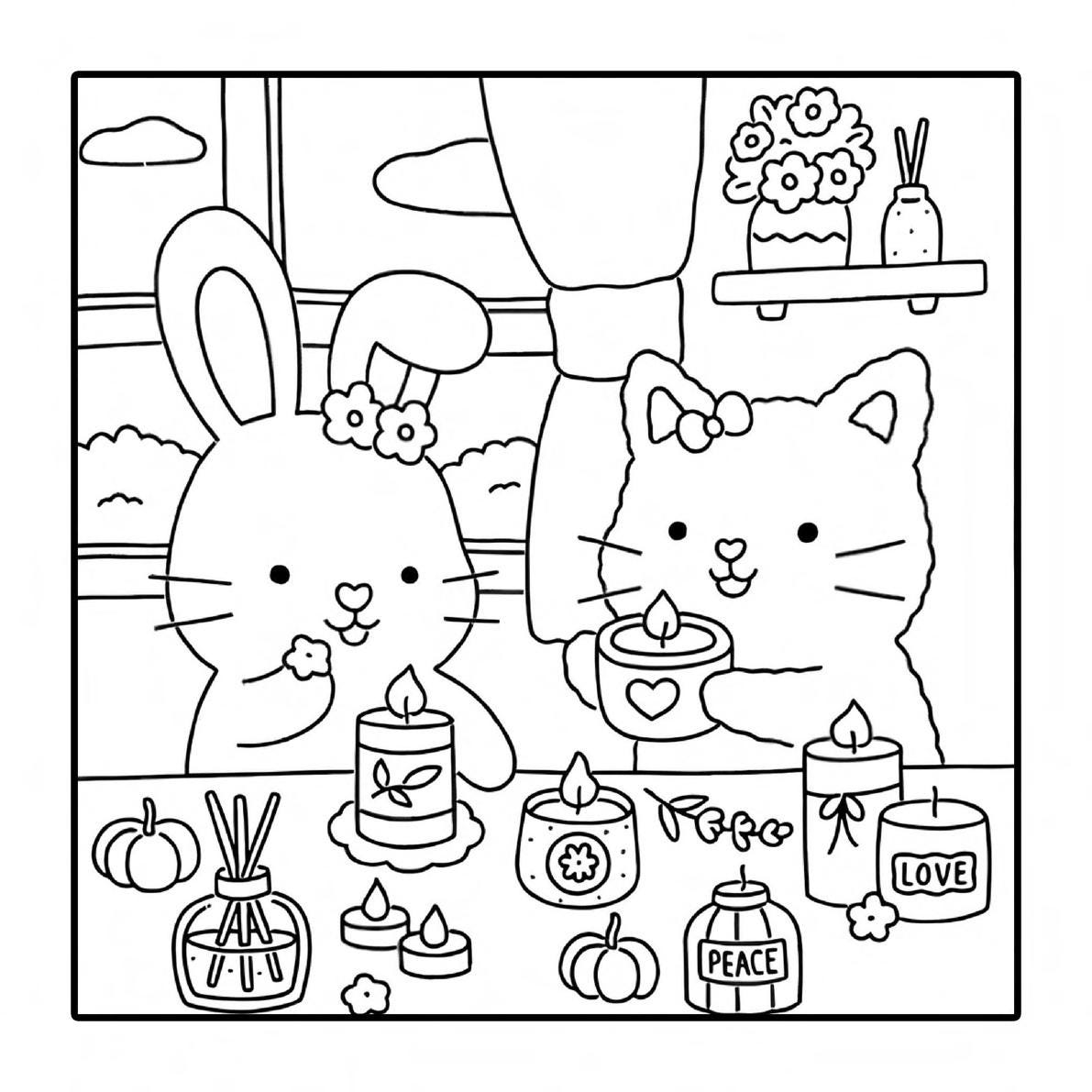 Fuzzy Hygge Cute and Cozy, Coloring Book Pages for Adults & Teens ...