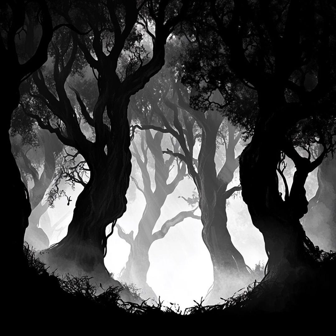 24 Spooky Dark Forest Clipart, Woods Silhouette, Digital Download, DIY ...