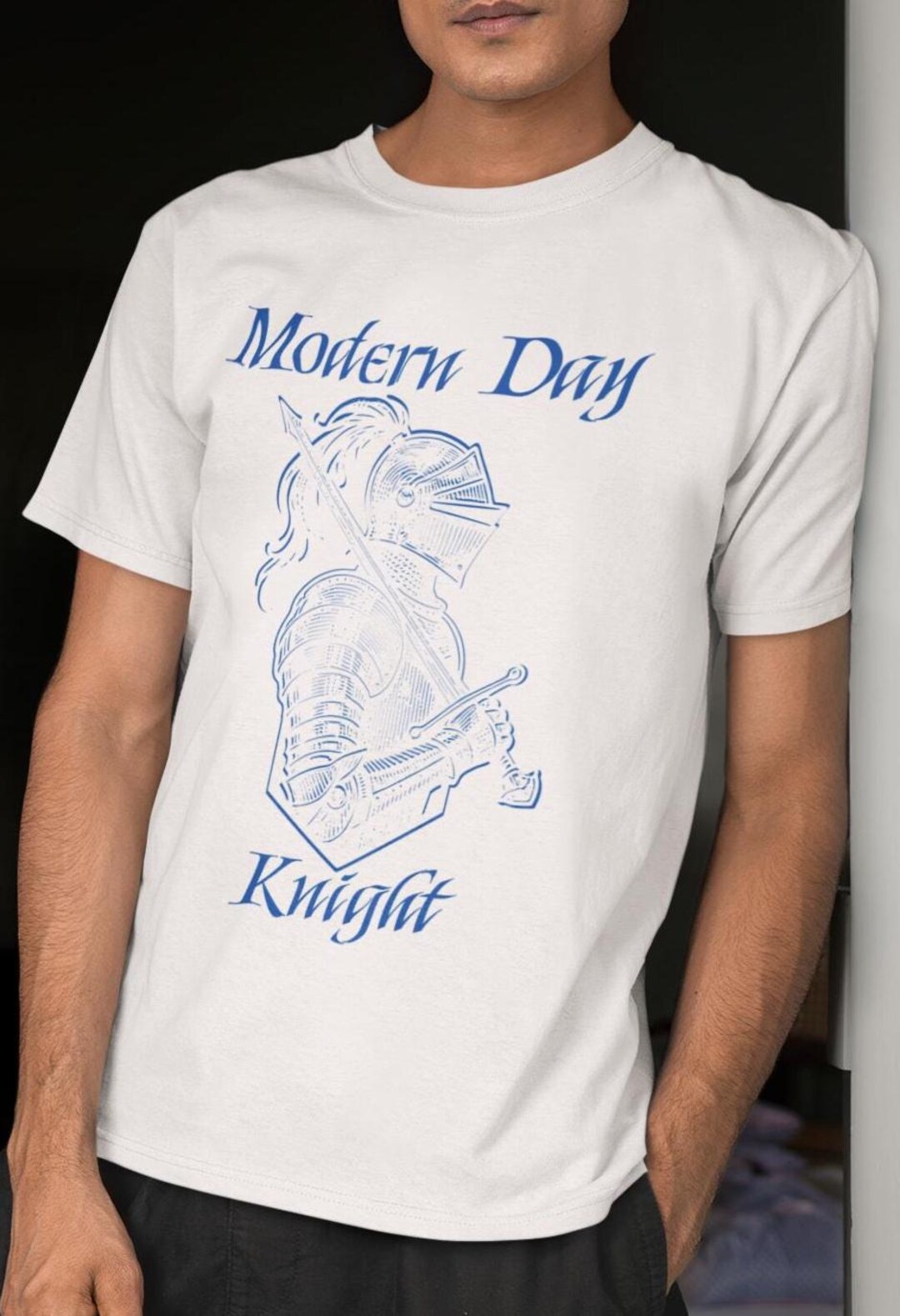 Modern Day Knight Cotton T-shirt, Medieval Warrior-inspired Tee, Free ...