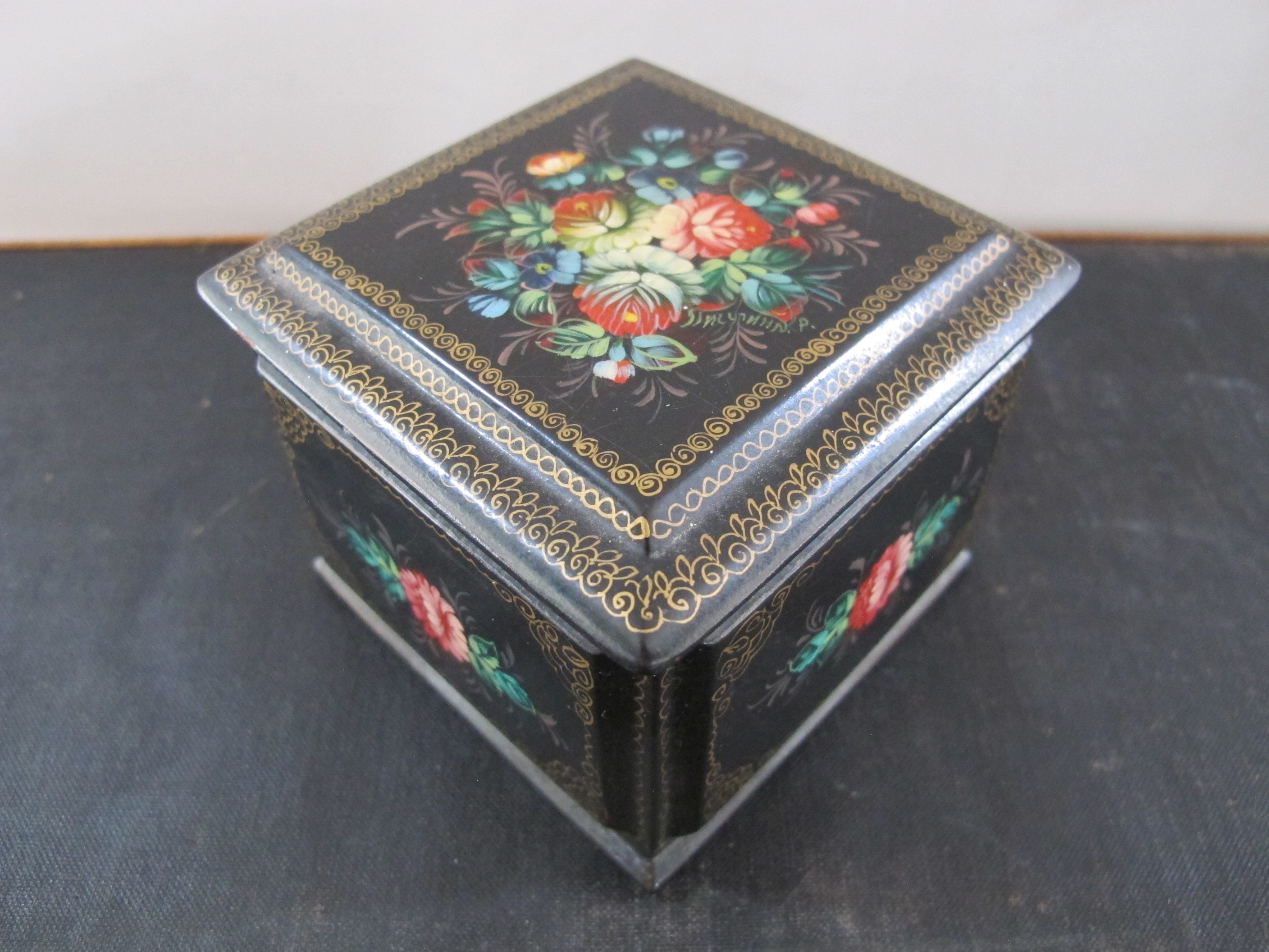 Russian Lacquer Box Signed and Dated 1992 1990s Flowers Floral - Etsy