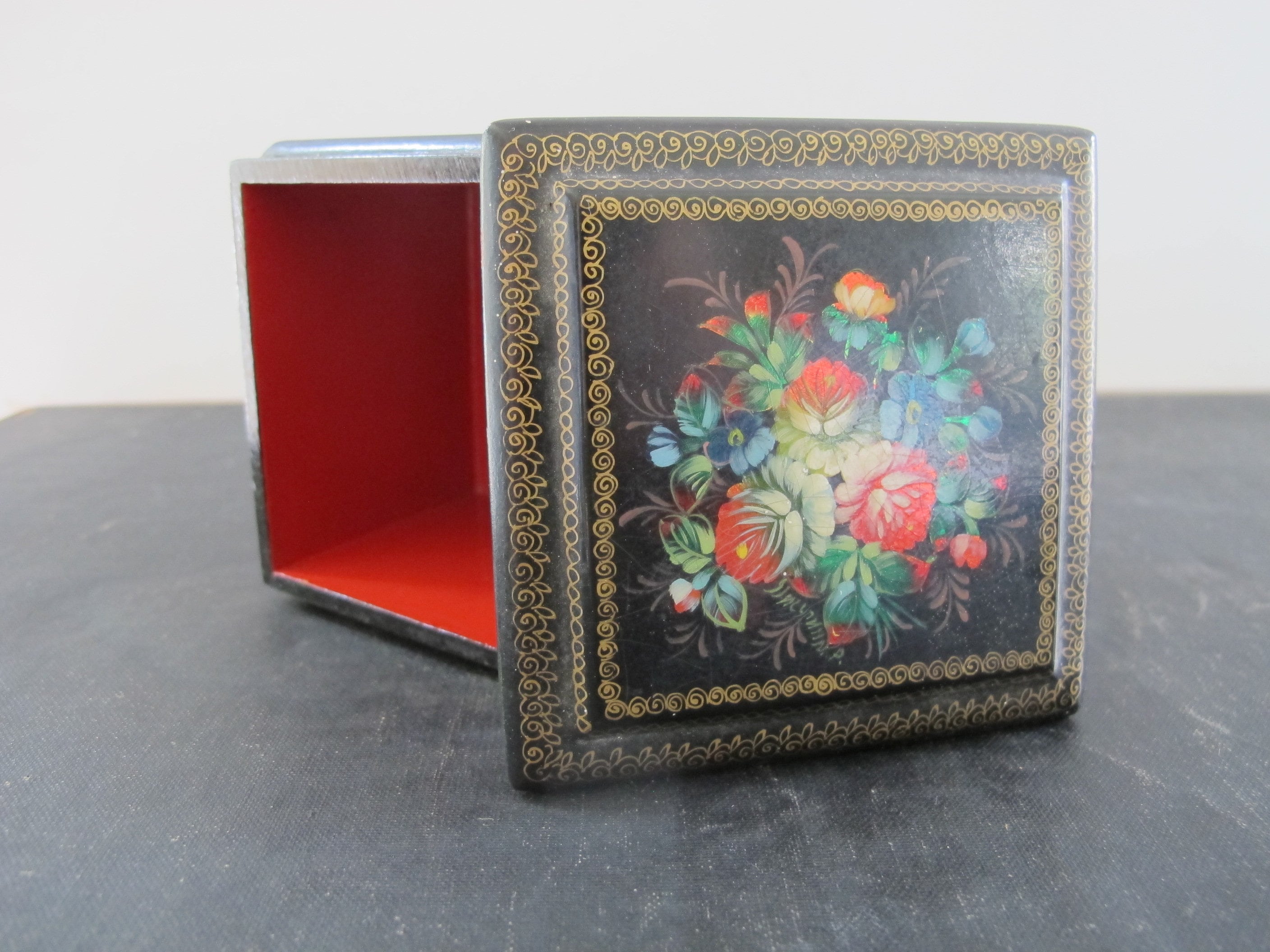 Russian Lacquer Box Signed and Dated 1992 1990s Flowers Floral - Etsy