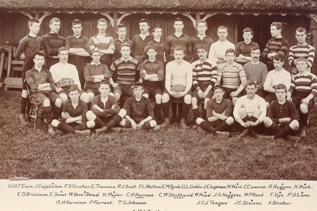 Antique Large Format Photograph Rugby Team Photo 1897-1898 Old ...