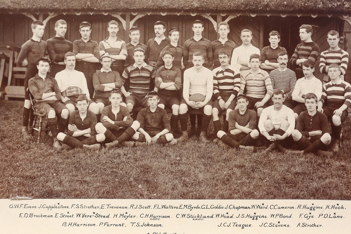 Antique Large Format Photograph Rugby Team Photo 1897-1898 Old - Etsy