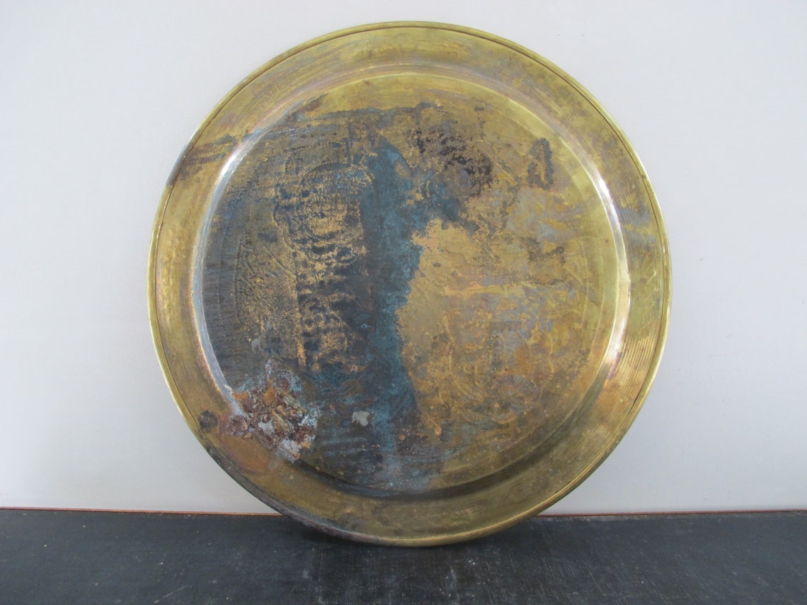 Platter Mixed Metals Middle Eastern Arabic Islamic Art Brass - Etsy