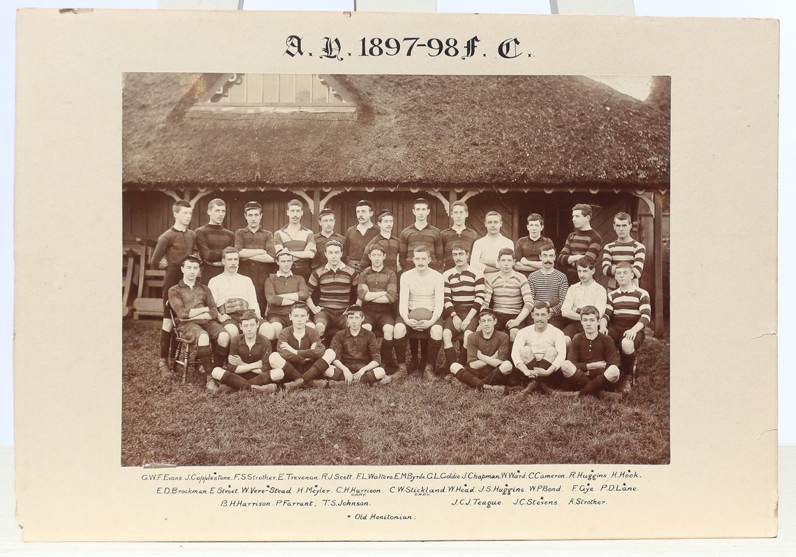 Antique Large Format Photograph Rugby Team Photo 1897-1898 Old - Etsy