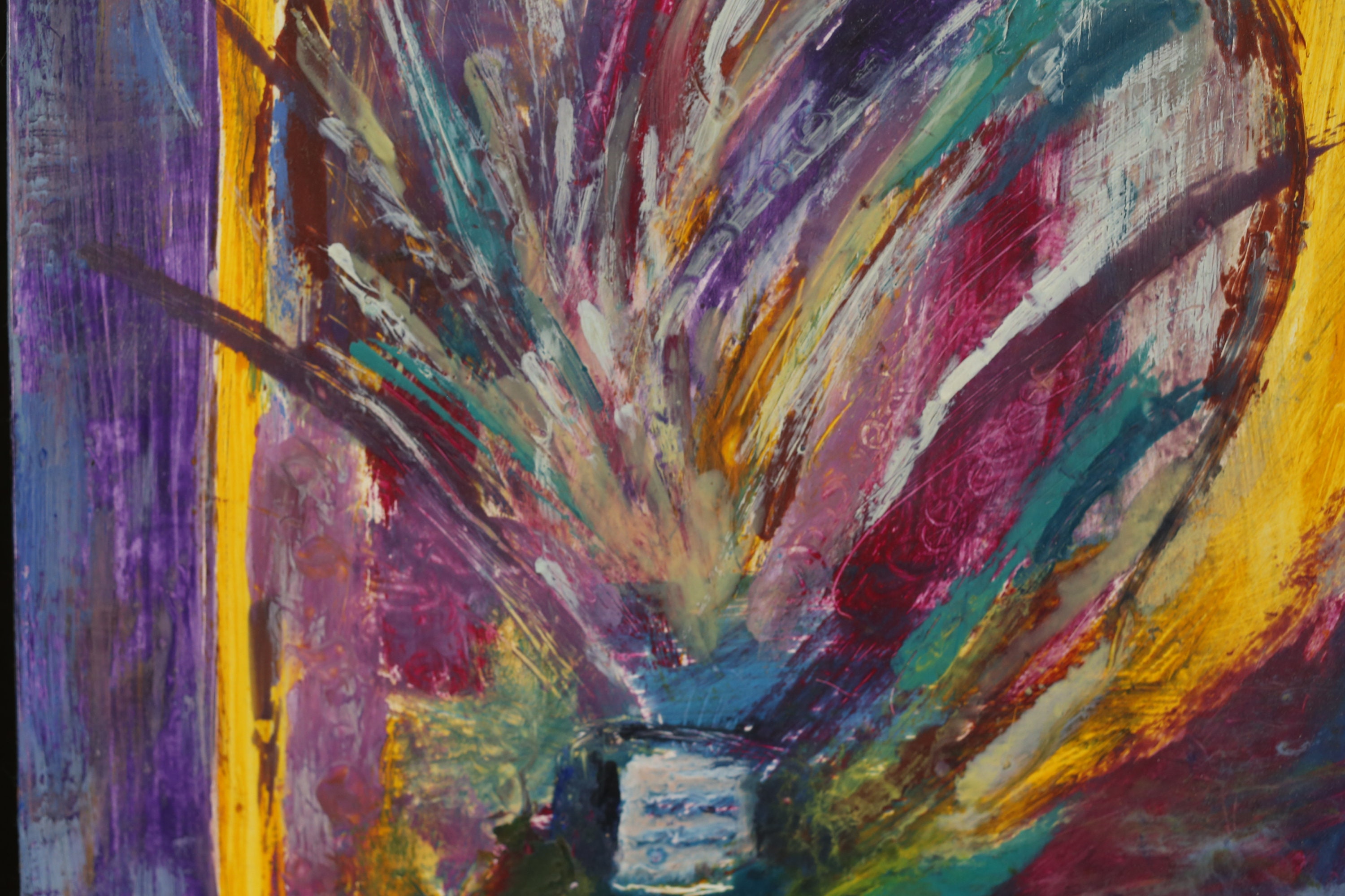 Painting Encaustic Floral Fountain Edith Rae Brown Original - Etsy