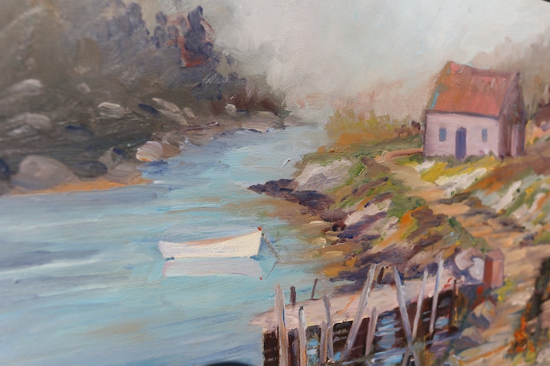 Oil Painting Signed American Impressionist River Harbor - Etsy