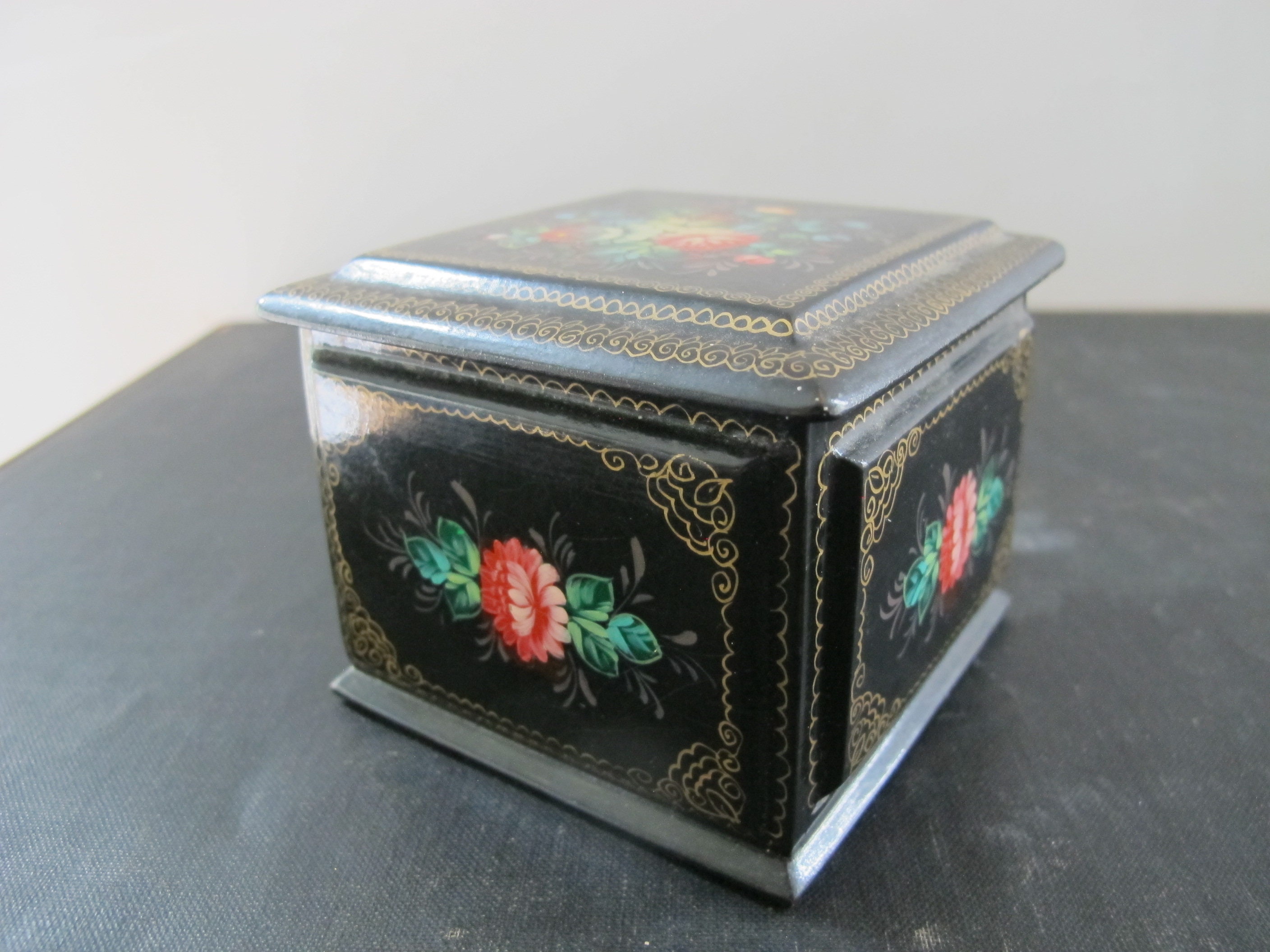 Russian Lacquer Box Signed and Dated 1992 1990s Flowers Floral - Etsy