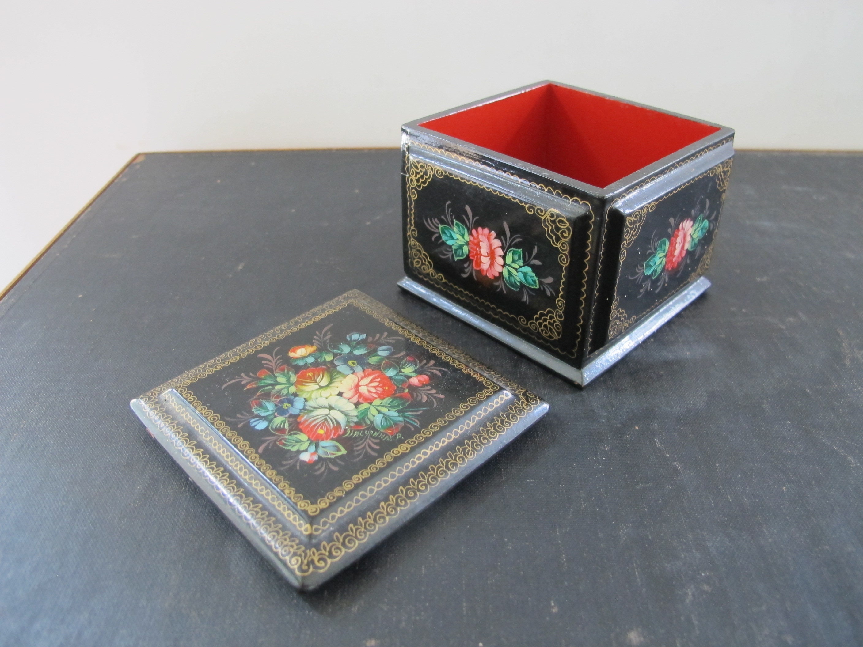 Russian Lacquer Box Signed and Dated 1992 1990s Flowers Floral - Etsy