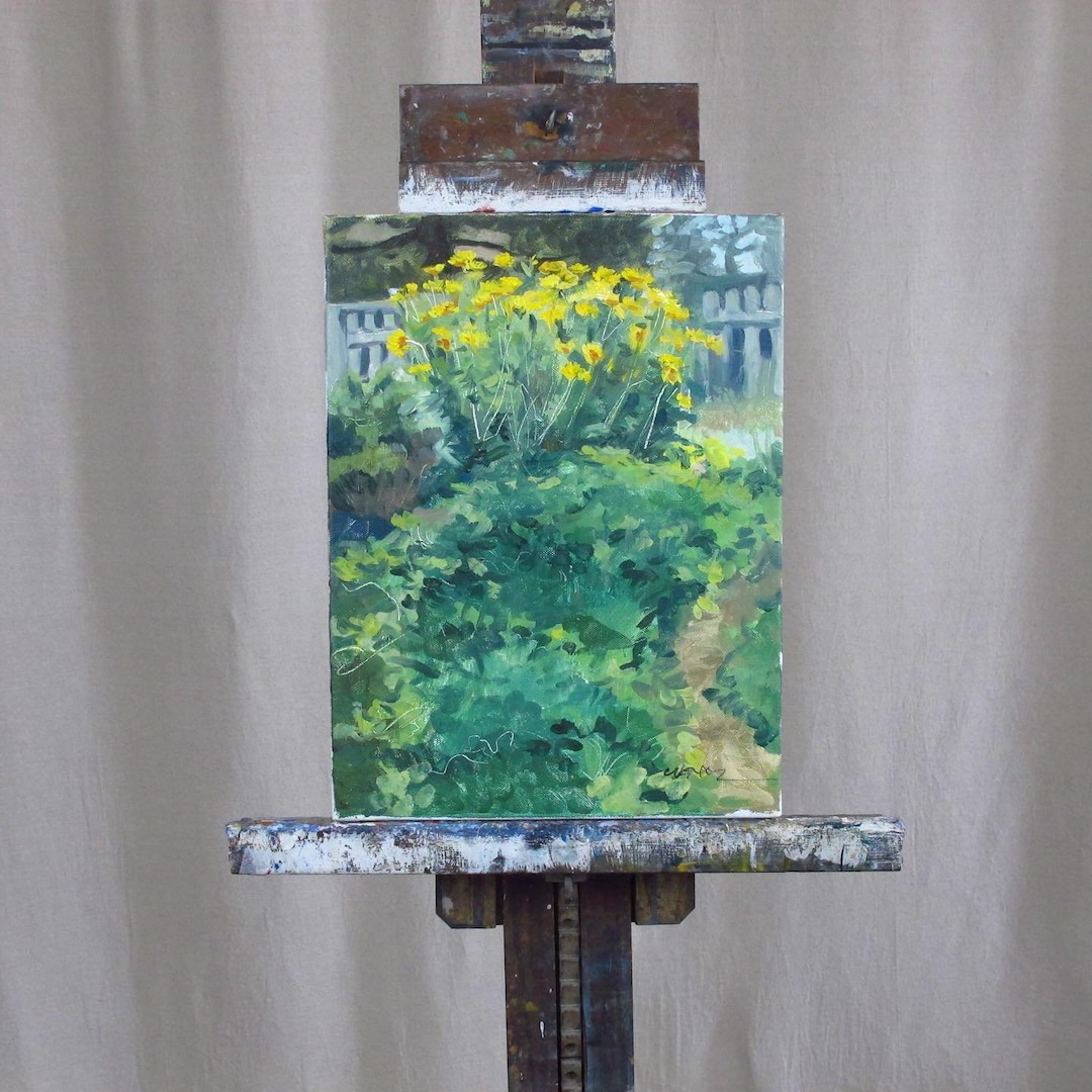 David Wenzel Plein Air Painting of Wildflowers in a Garden, Artist of ...