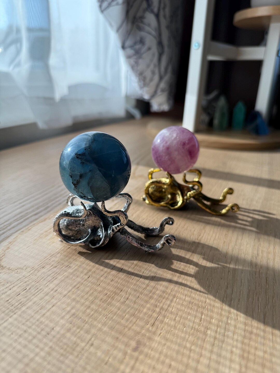 Metal Octopus Sphere Holder for Crystal Spheres - Etsy