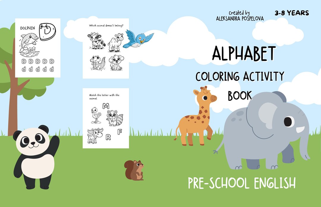 Alphabet Coloring Activity Book: Pre-school English - Etsy