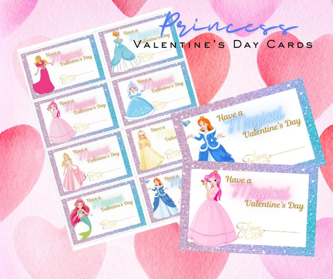 Princess Valentine's Day Cards, Valentine's Day Cards for Kids ...