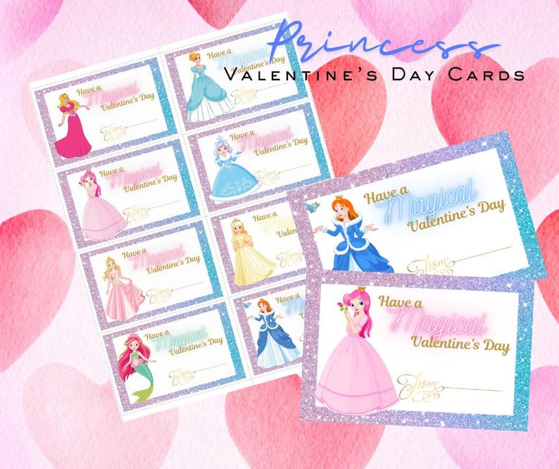Princess Valentine's Day Cards, Valentine's Day Cards for Kids ...