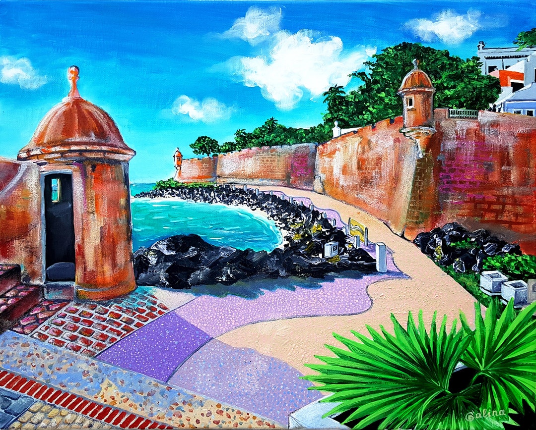 Paseo De La Princesa, Old San Juan, Puerto Rico - Artwork by Galina - Etsy