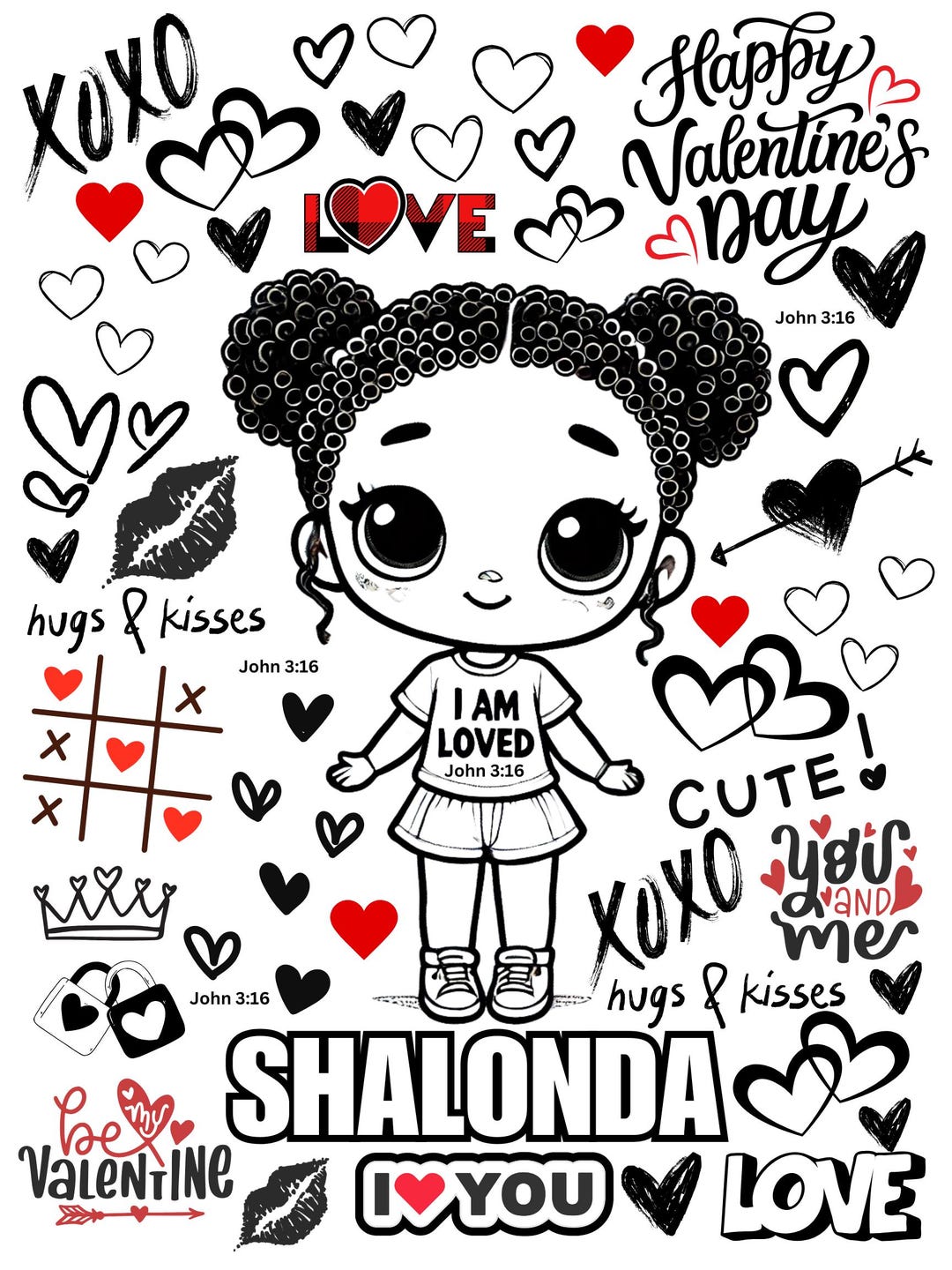 Giant Custom Valentine Coloring Poster Fully Editable - Etsy