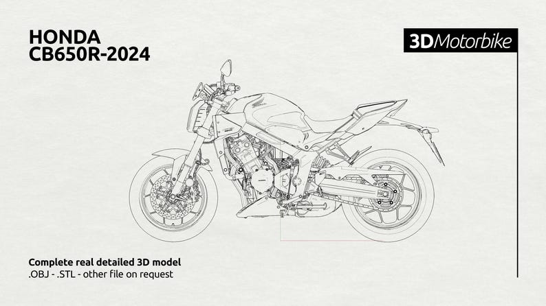 Honda CB650R 2024 - OBJ STL 3D Model File - Etsy Canada