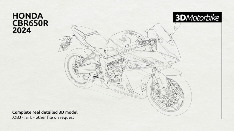 Honda CBR650R 2024 - OBJ STL 3D Model File - Etsy Ireland