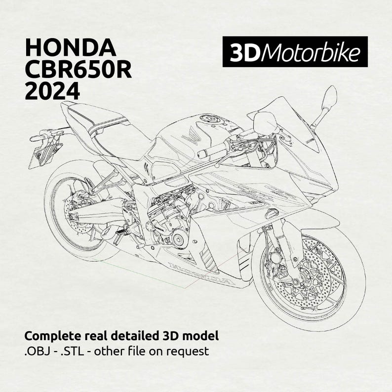 Honda CBR650R 2024 - OBJ STL 3D Model File - Etsy Canada