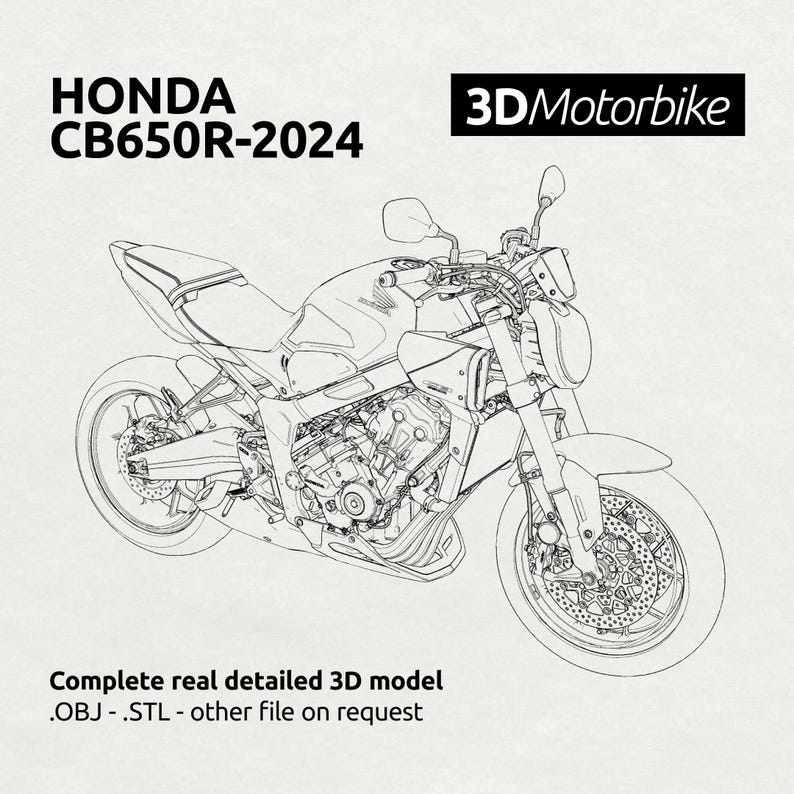 Honda CB650R 2024 - OBJ STL 3D Model File - Etsy Canada